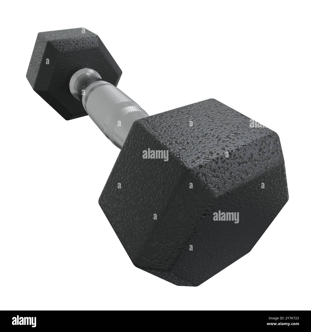 Blank Hex Dumbbell, weightlifting gym equipment side view Stock Photo ...