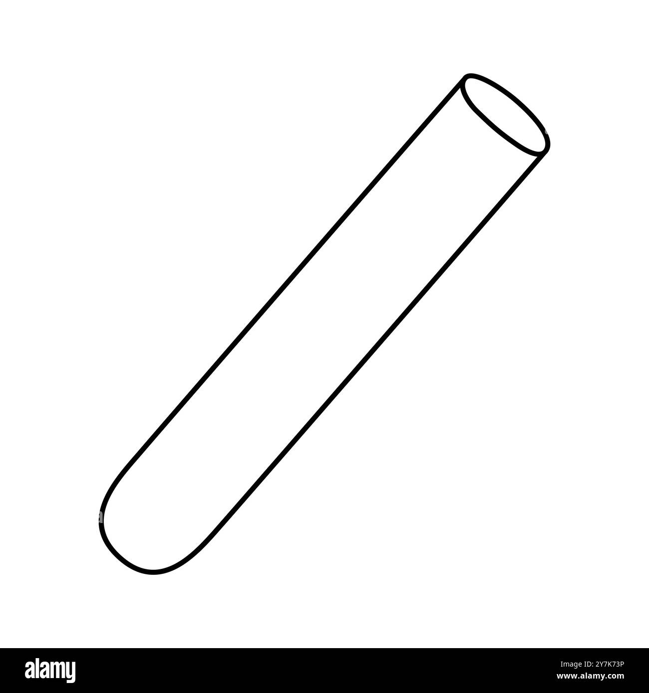 Tube chemical flask, doodle style flat vector outline illustration for ...