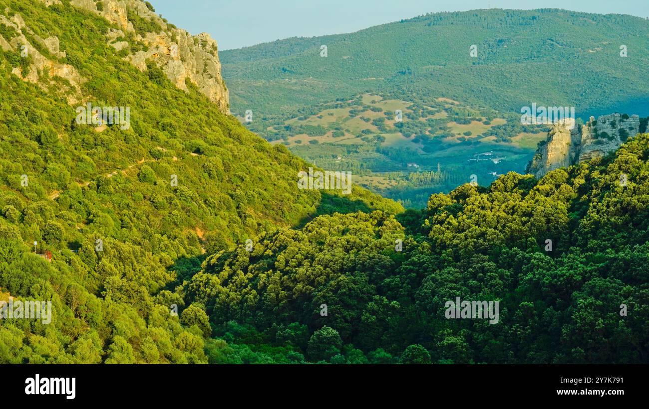 Panorama of the mountains near Punta Su Pitzui, Siniscola, Province of ...