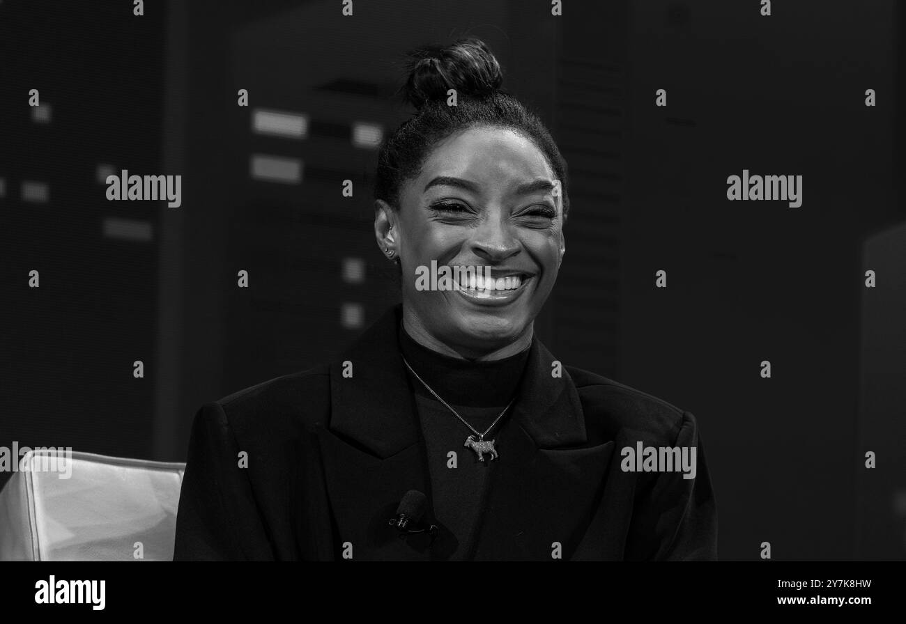 Simone Biles in conversation with David A. Steinberg during Zeta Global ...