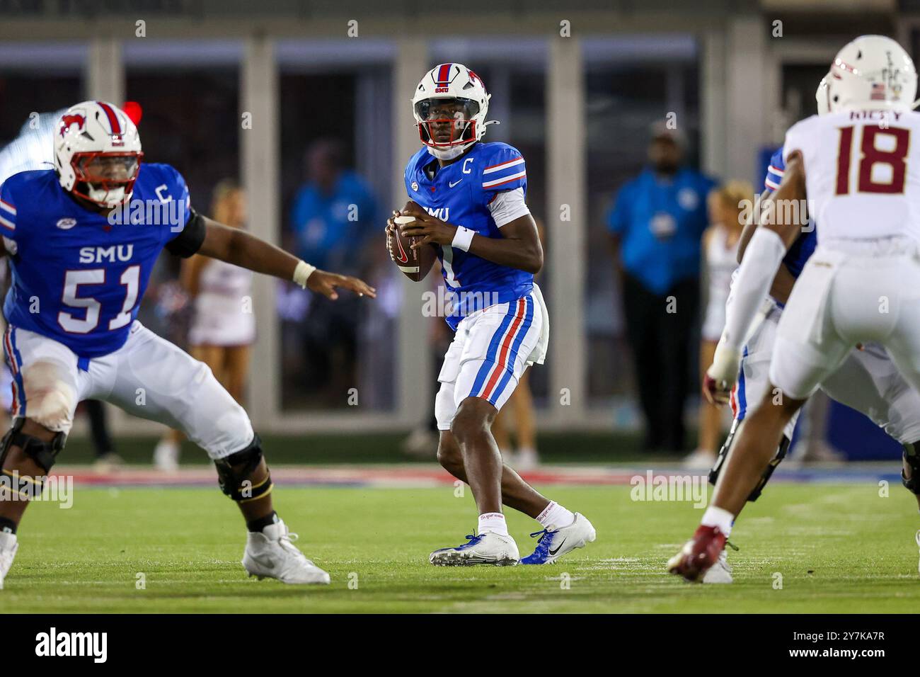 September 28, 2024: Southern Methodist Mustangs quarterback Kevin ...