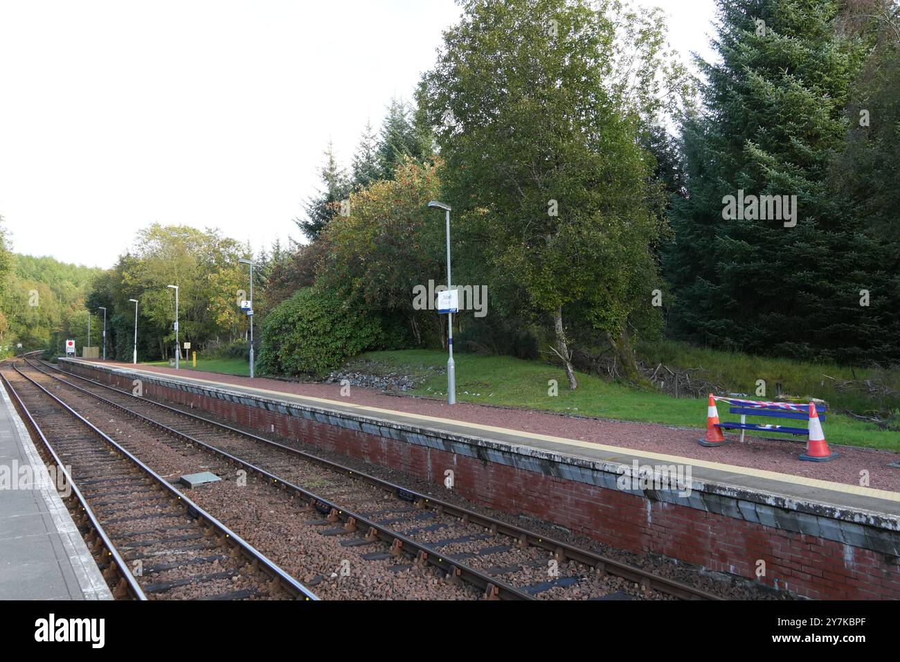 Tulloch railway station on the West Highland line, Scottish Highlands ...