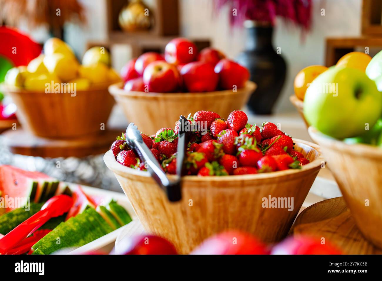 Fruit plates. All inclusive food concept Stock Photo - Alamy