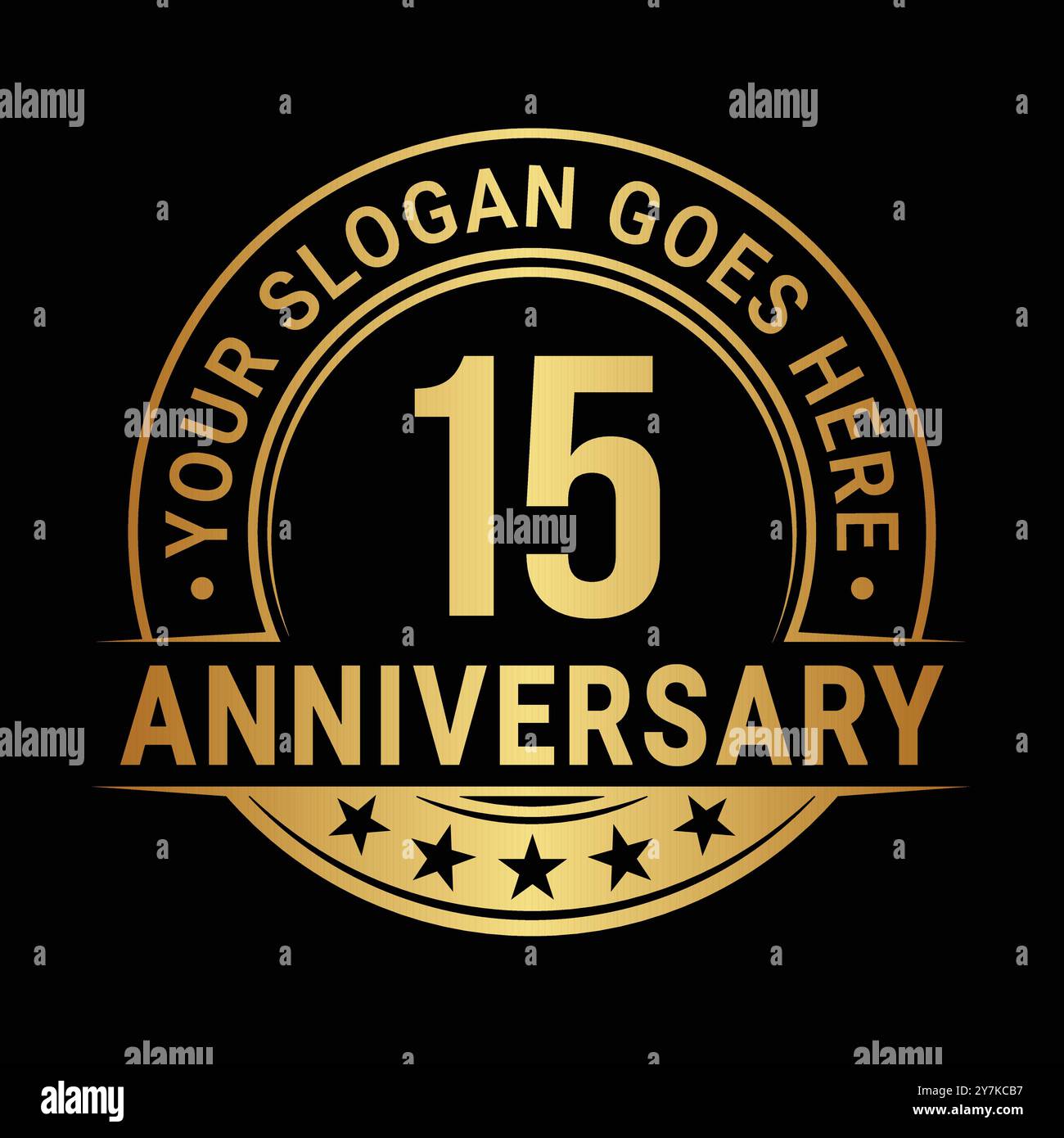 15 years anniversary logo design template. 15th anniversary celebrating logotype. Vector and ...
