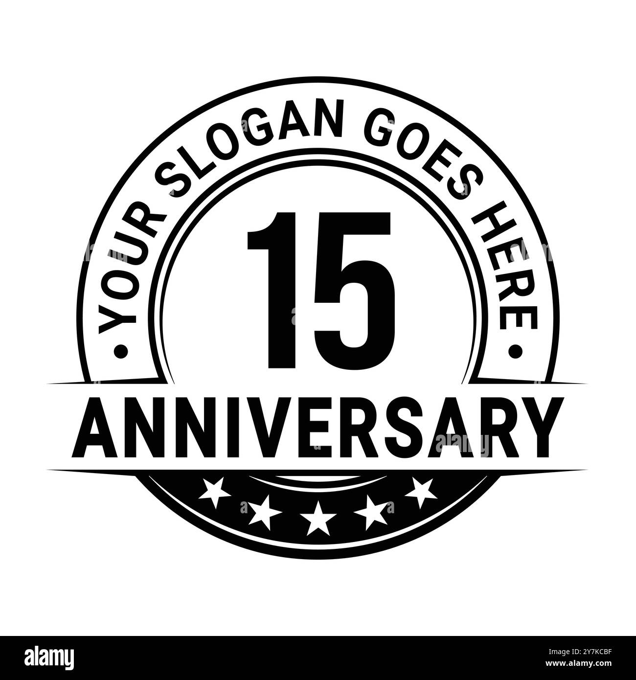 15 years anniversary logo design template. 15th anniversary celebrating logotype. Vector and ...