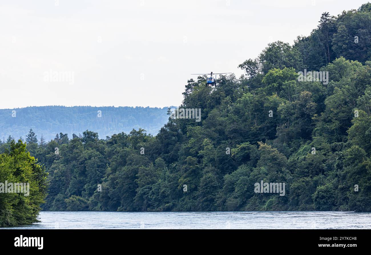 Rheinau, Switzerland, 10th Jul 2024: A helicopter from the Zurich ...