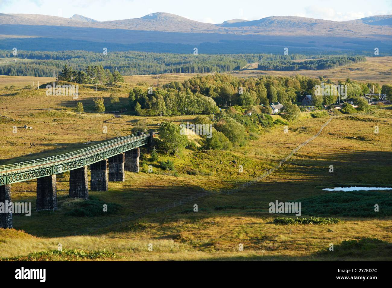 Lattice Girder viaduct, outside Rannoch Station, Rannoch Moor, Scottish ...
