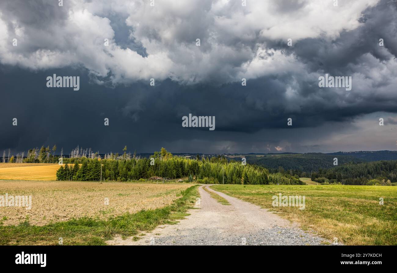 Weilheim, Germany, 1st Sept 2024: A violent thunderstorm cell moves ... Weilheim, Germany, 1st Sept 2024: A violent thunderstorm cell moves ...