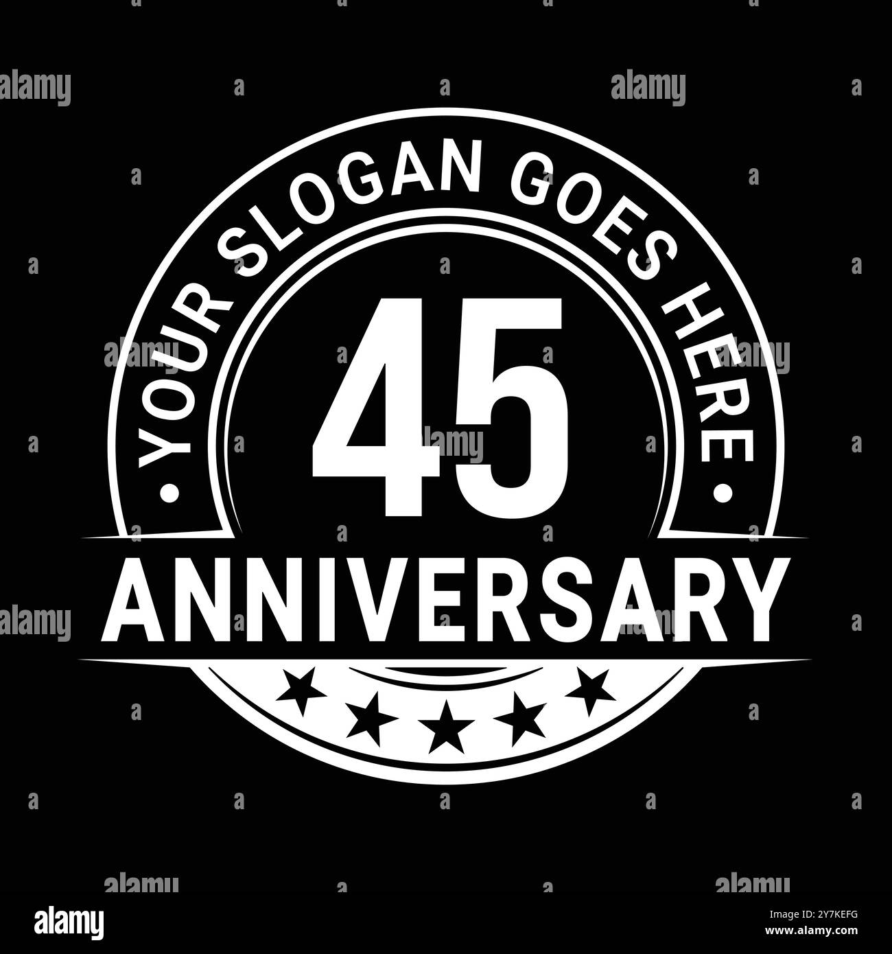 45 years anniversary logo design template. 45th anniversary celebrating ...