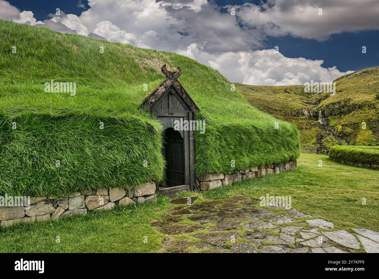 Historical Reconstruction of an Icelandic Turf Farm, Iceland Stock ...