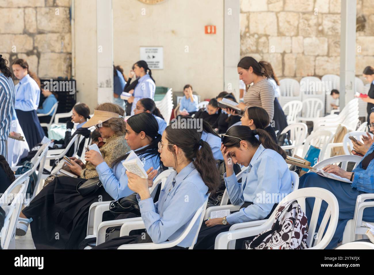 Jerusalem, Israel - September 30, 2024, Twelve-year-old girls in ...