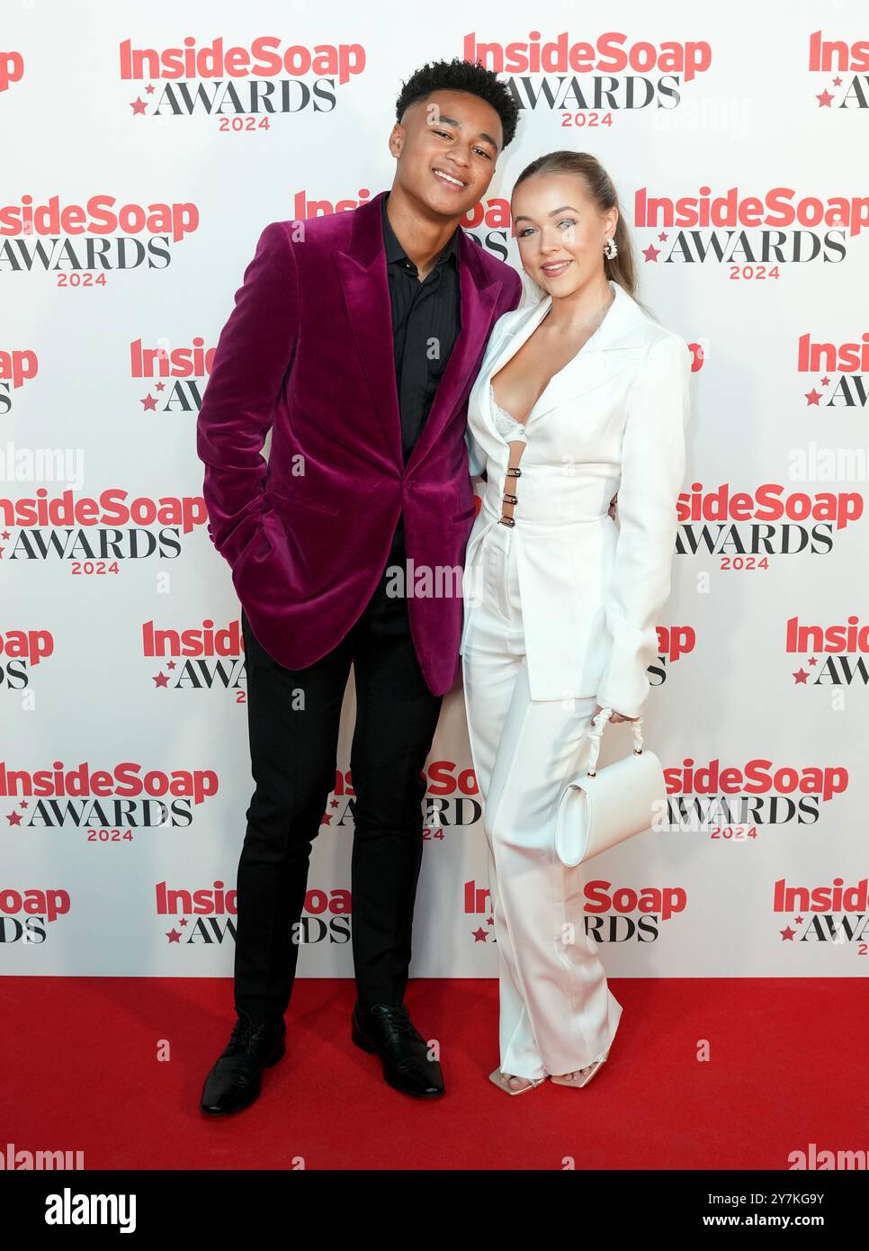 Jaden Ladega (left) and Ellie Dadd at the Inside Soap Awards, at Salsa ...