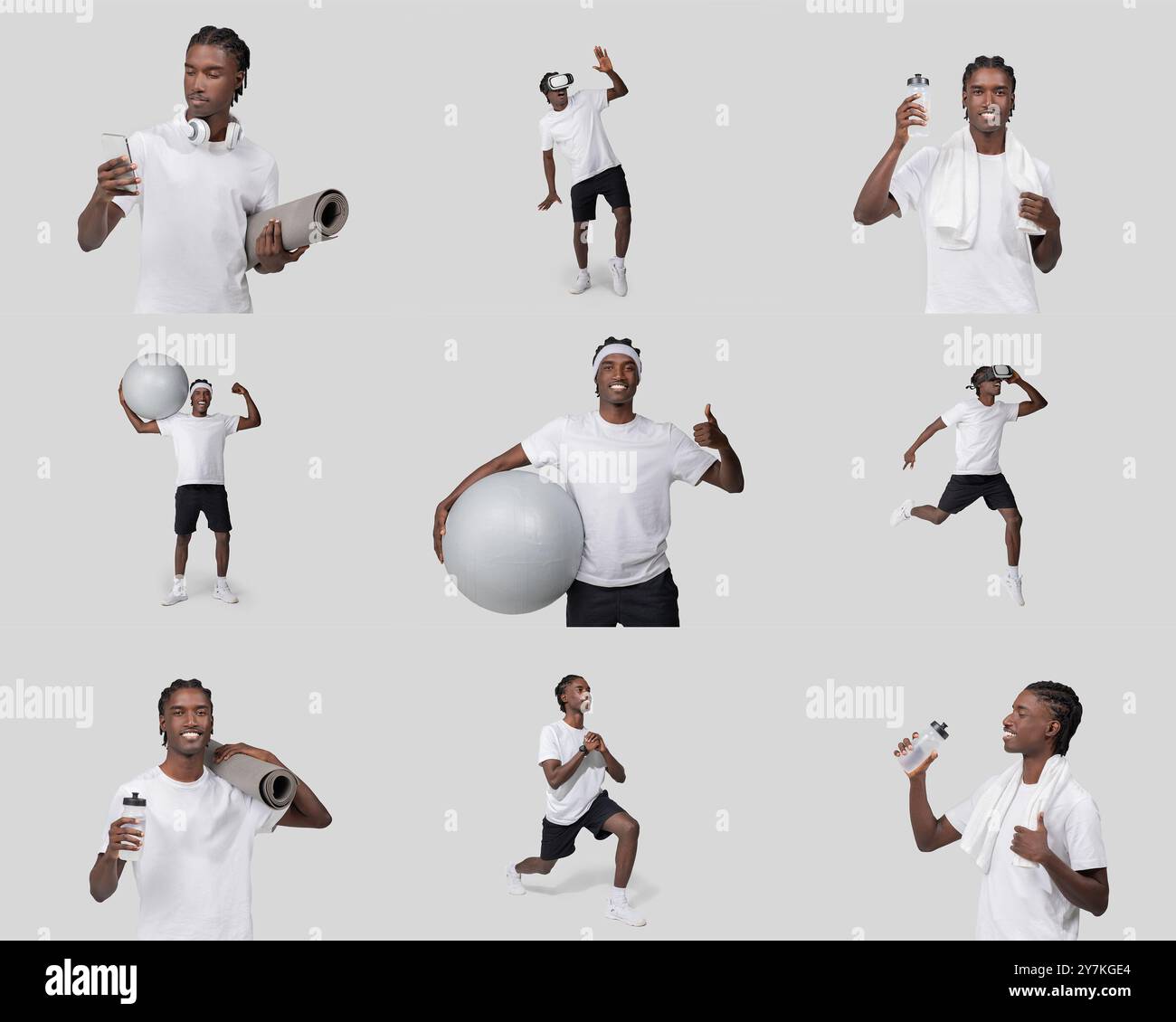Collage people exercising in gym hi-res stock photography and images ...