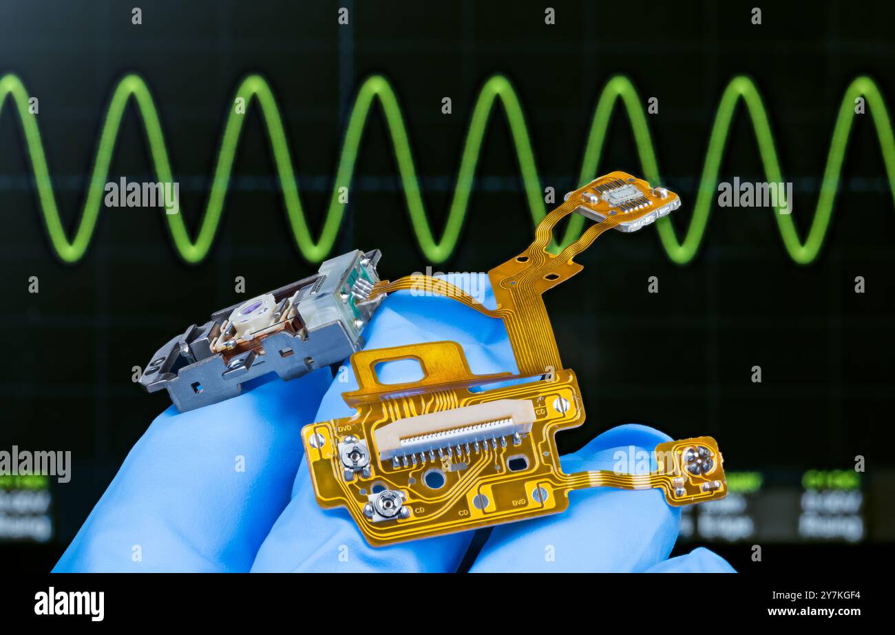 Flex printed circuit board inside of CD-DVD disc drive pickup head ...