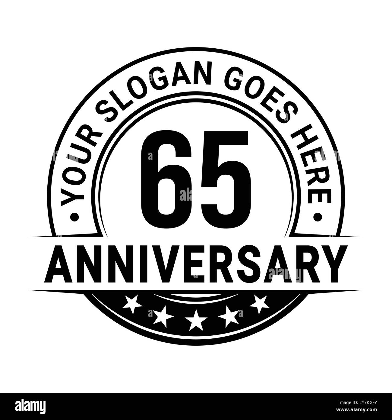 65 years anniversary logo design template. 65th anniversary celebrating ...