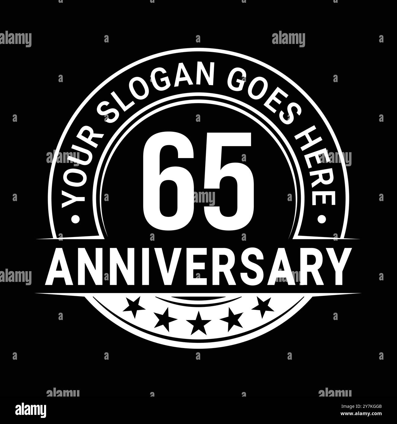65 years anniversary logo design template. 65th anniversary celebrating ...