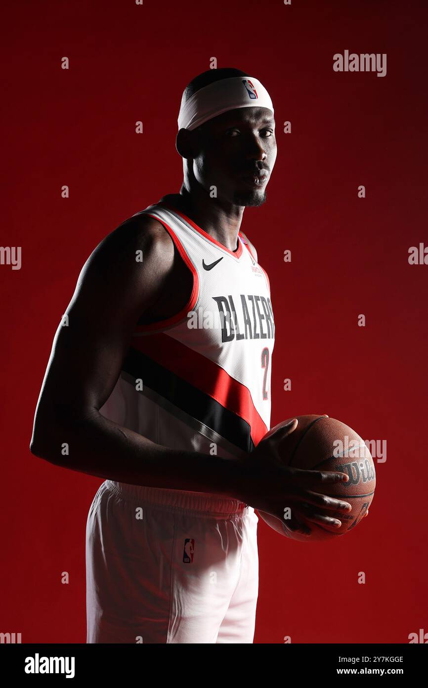 Portland Trail Blazers center Duop Reath poses for a photo during the ...