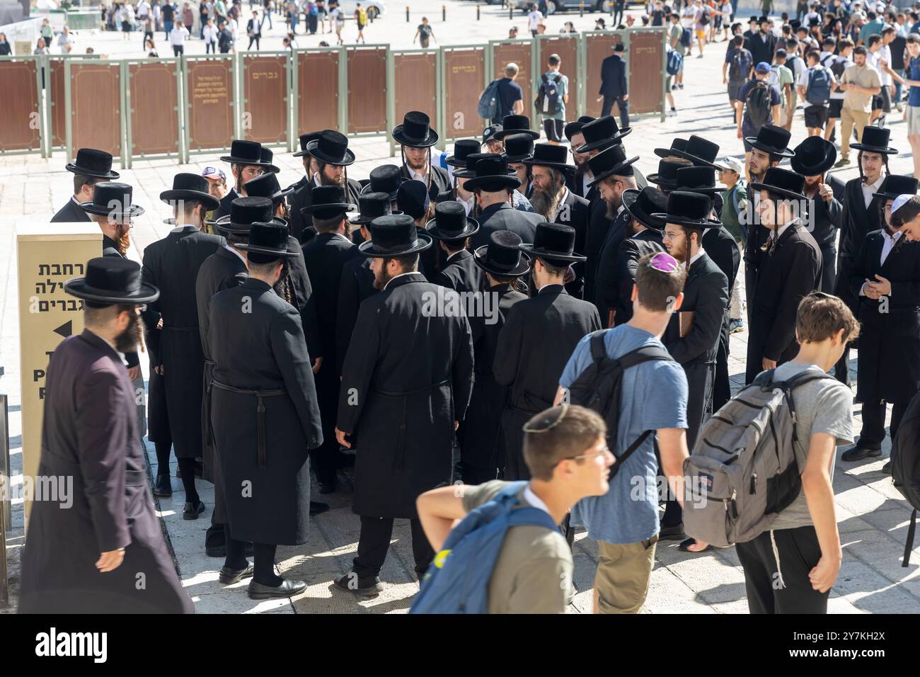 JERUSALEM, ISRAEL - September 27, 2024. Hasidic Orthodox Jews in black ...