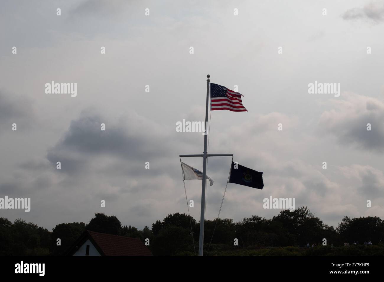 Flags at Fort Williams, Maine Stock Photo - Alamy