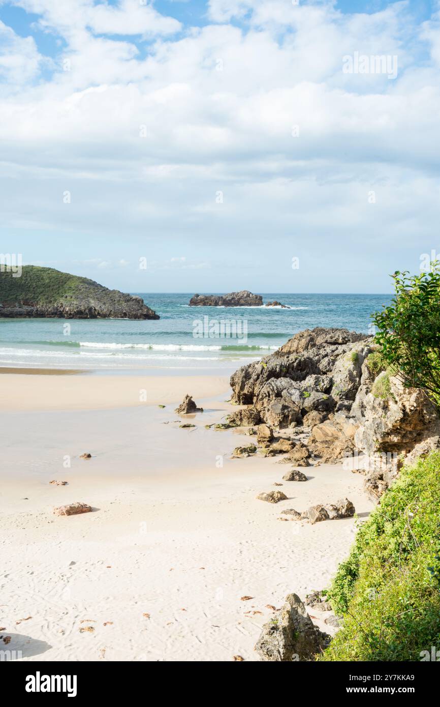 Beautiful view of Barro beach, in Llanes. No people. Asturias, Spain ...