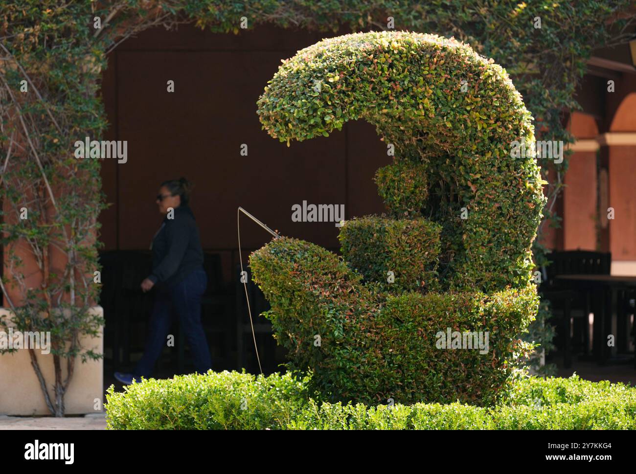 A topiary in the shape of the DreamWorks logo appears on the DreamWorks ...