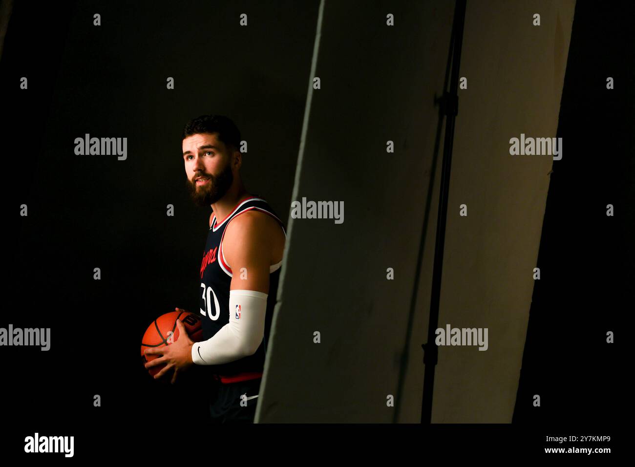 LA Clippers guard Nate Darling poses during the NBA basketball team's ...