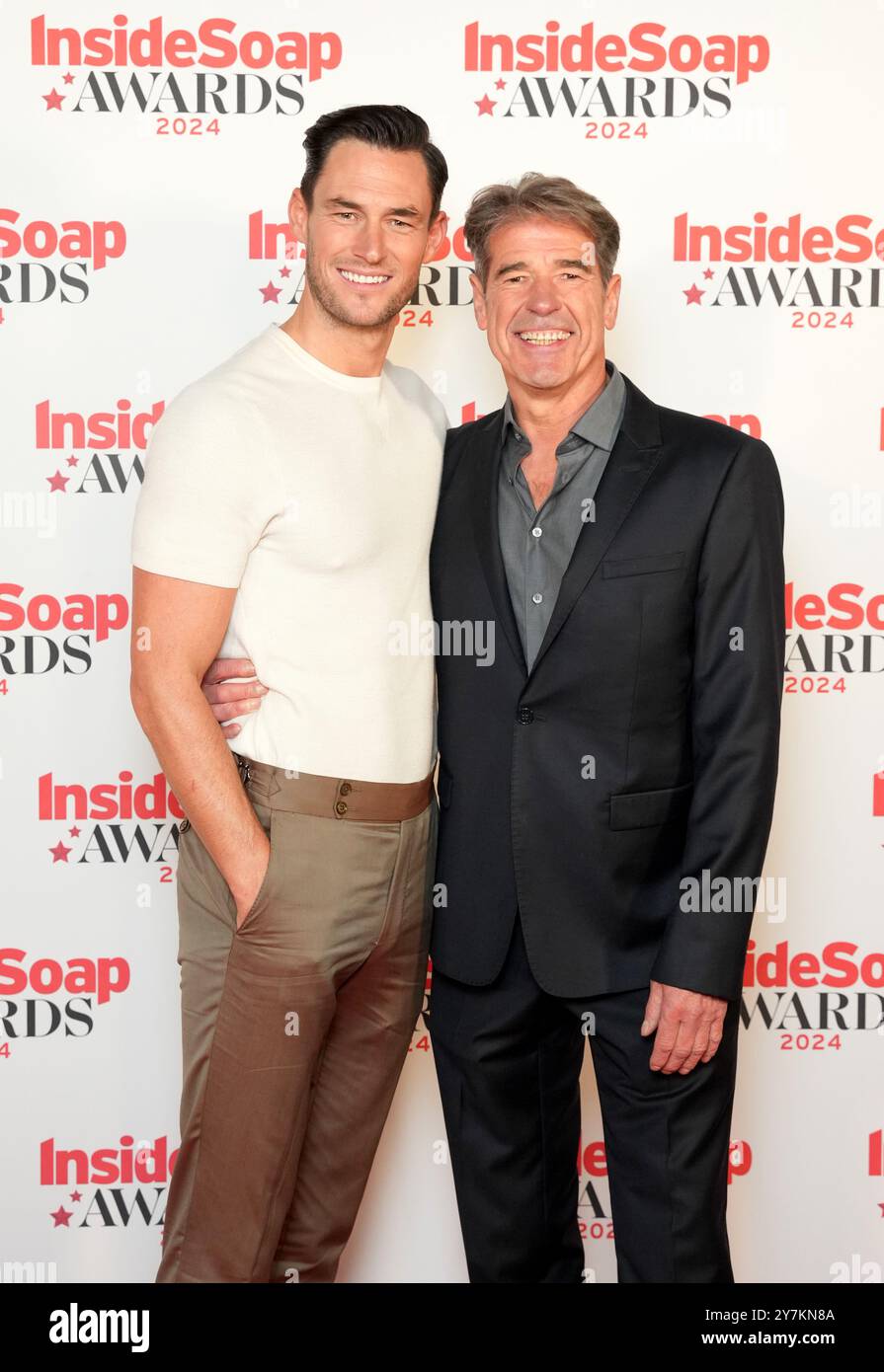 James Farrar (left) and Steven Hartley at the Inside Soap Awards, at ...