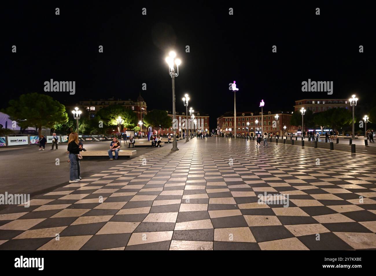 Nice, France - September 20, 2024: People enjoying Place Massena ...