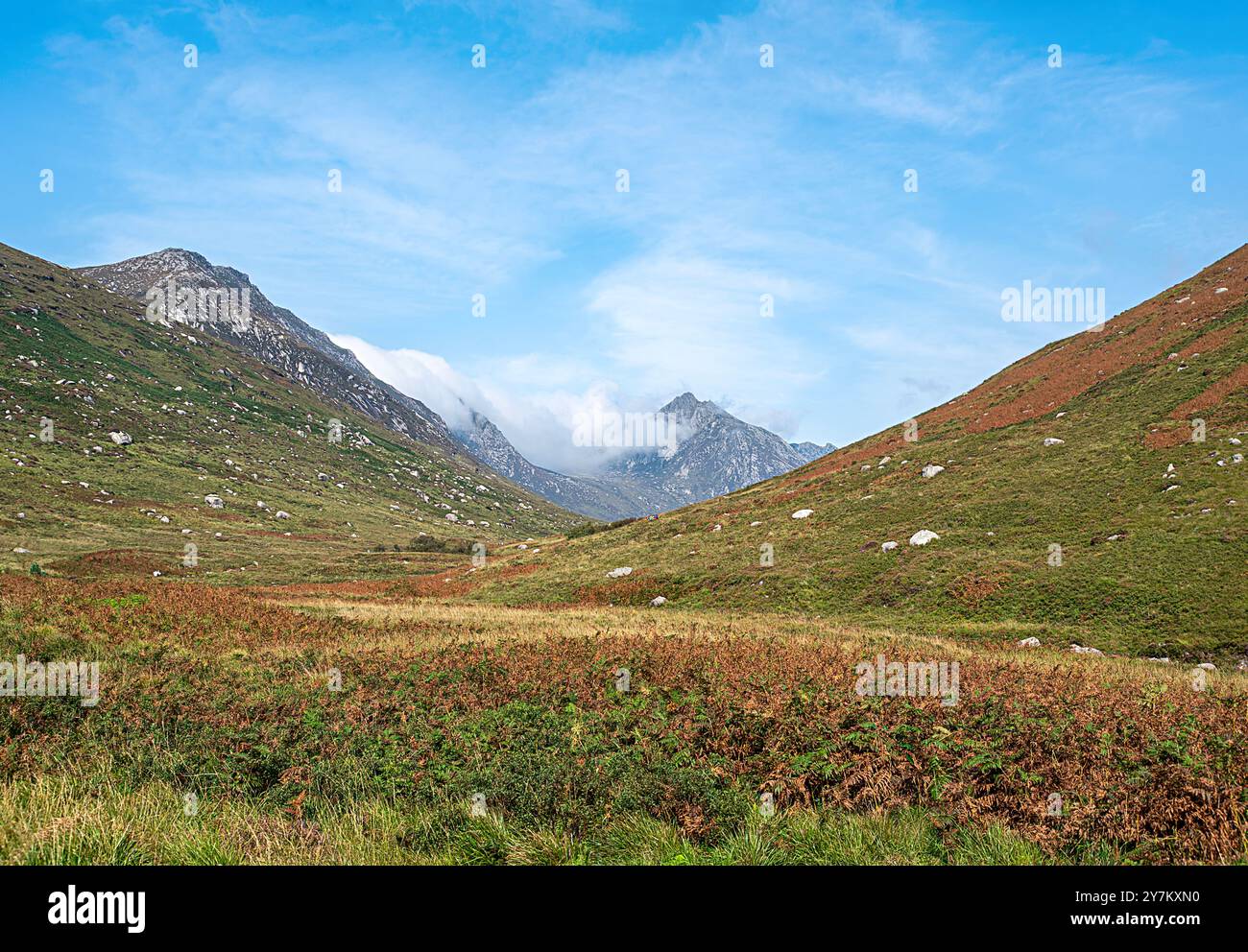 Landscape photography of mountains in the valley Glen Rosa; viewpoint ...