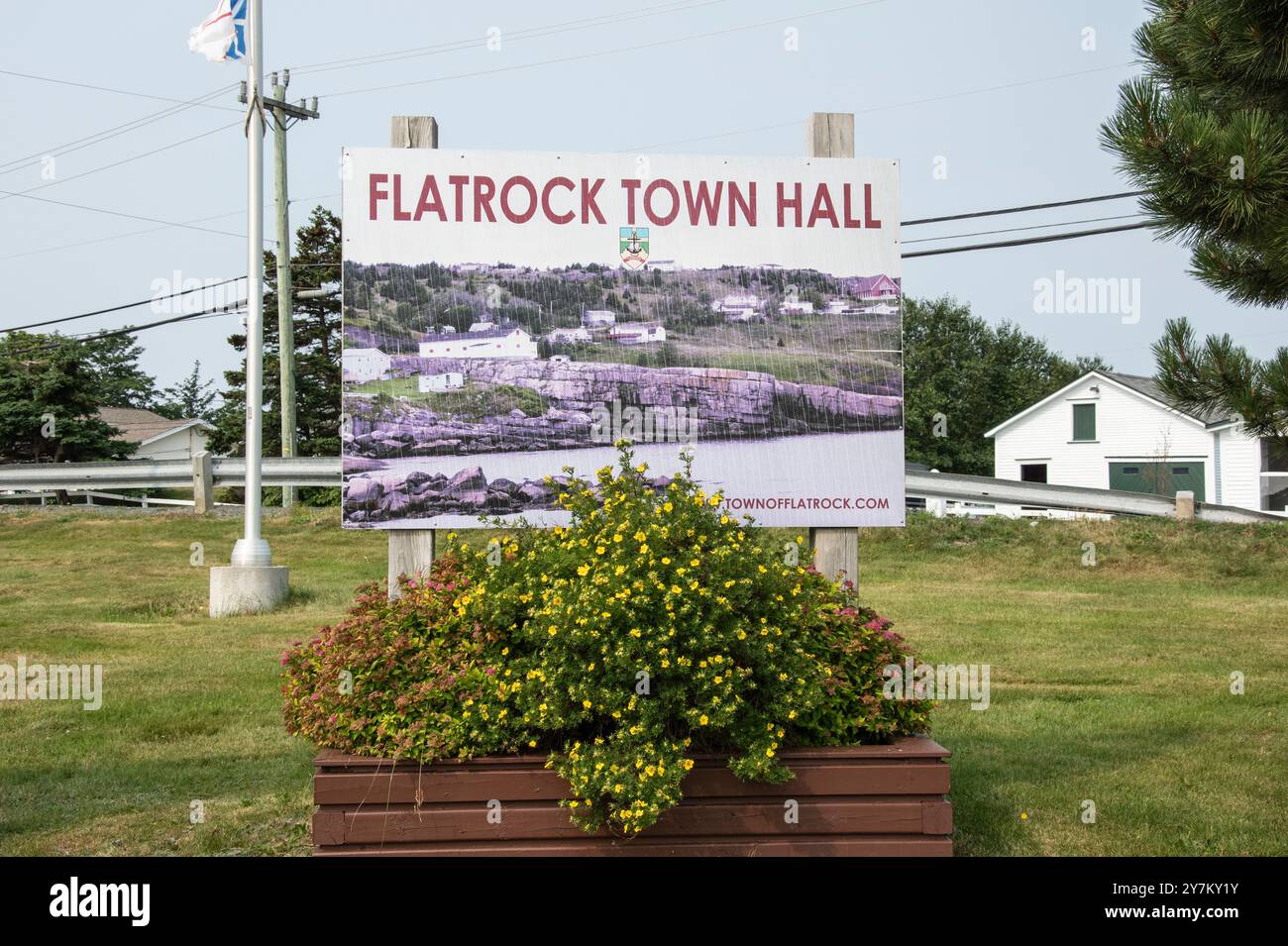 Town hall sign on NL 20 in Flat Rock, Newfoundland & Labrador, Canada ...