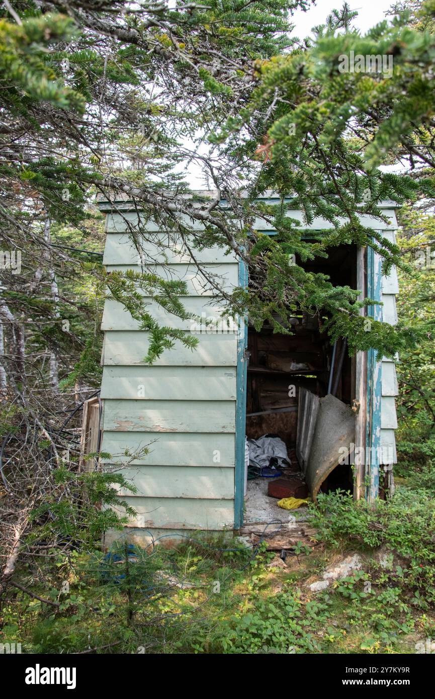 Garden shed at the abandoned dilapidated cabin in Pouch Cove ...