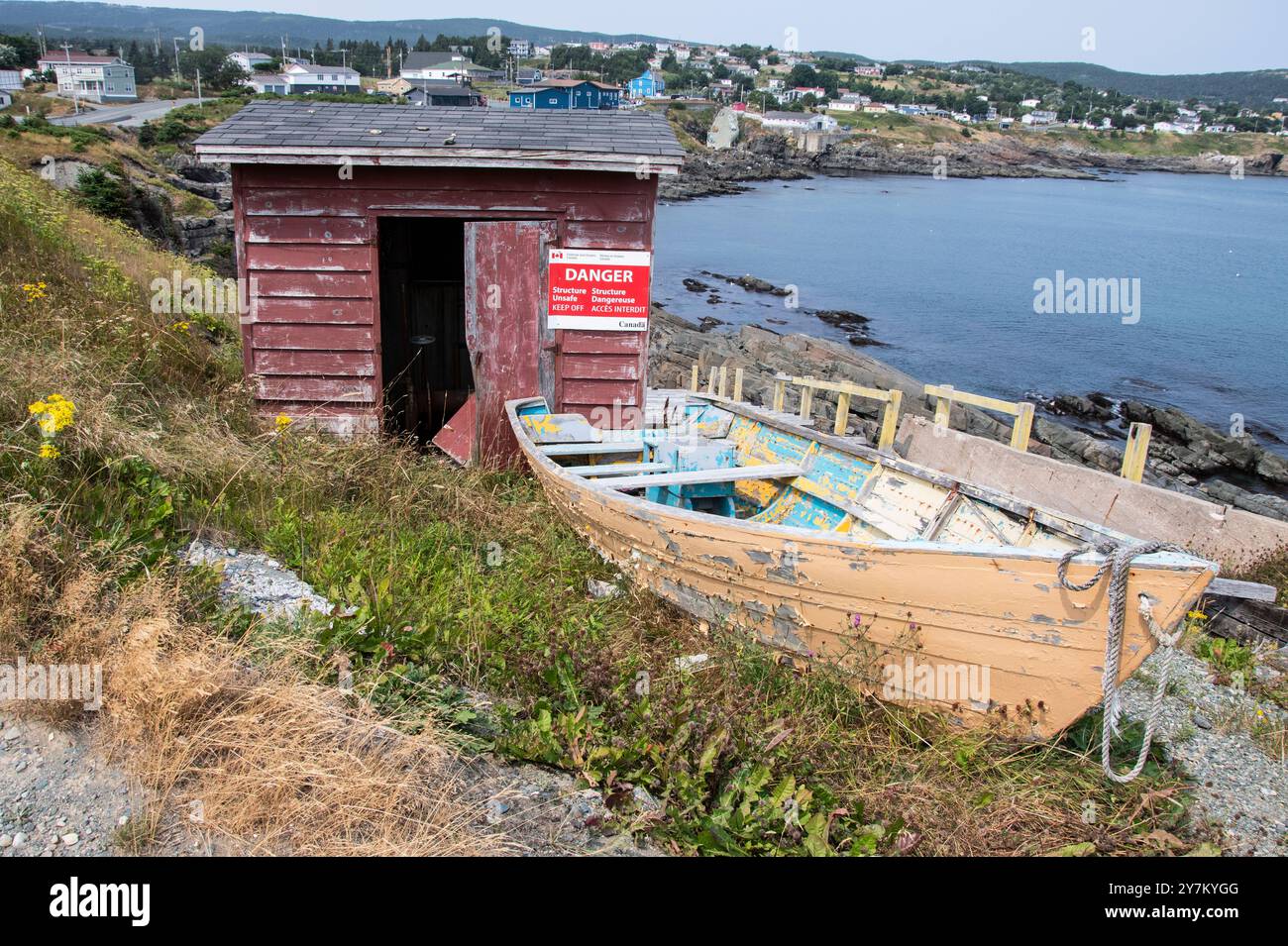Abandoned dilapidated fishing boat and shack in Pouch Cove ...