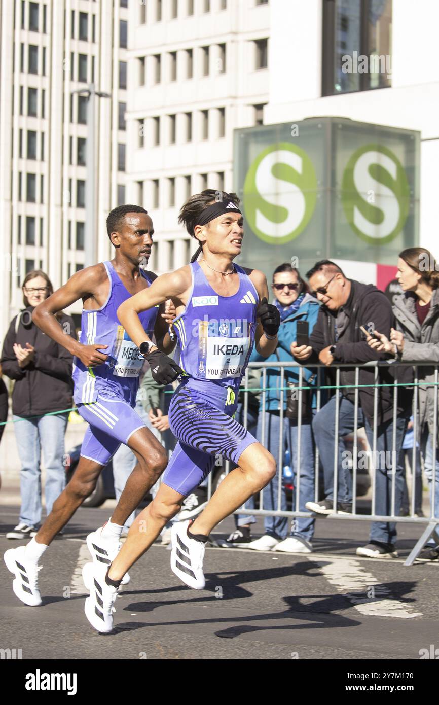 Dejene Megersa Ethiopia and Yohei Ikeda Japan on Potsdamer Platz at the ...