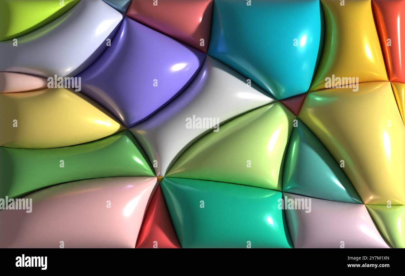 Abstract background with inflated figures, 3D rendering illustration Stock Photo - Alamy