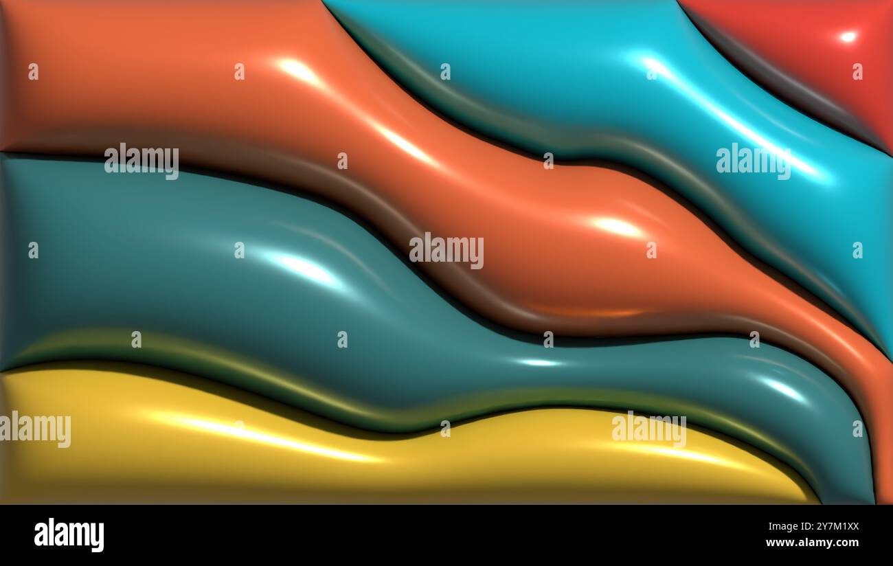 Multicolored inflated figures with shiny surface, 3D rendering illustration Stock Photo - Alamy