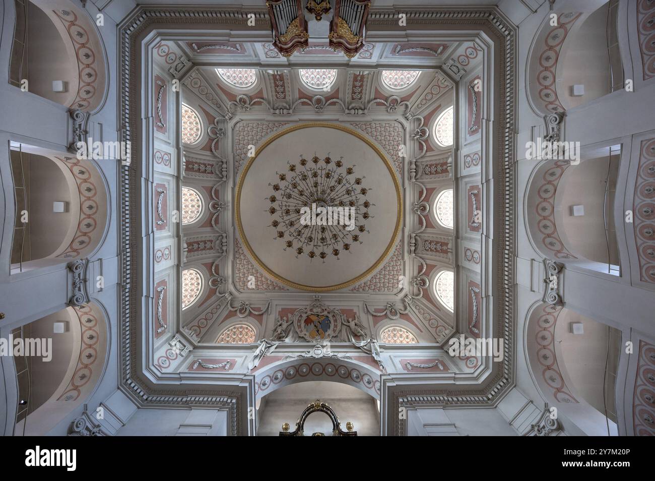 Vaulted dome of St James' Church, built 1772-1775, Bad Kissingen, Lower ...
