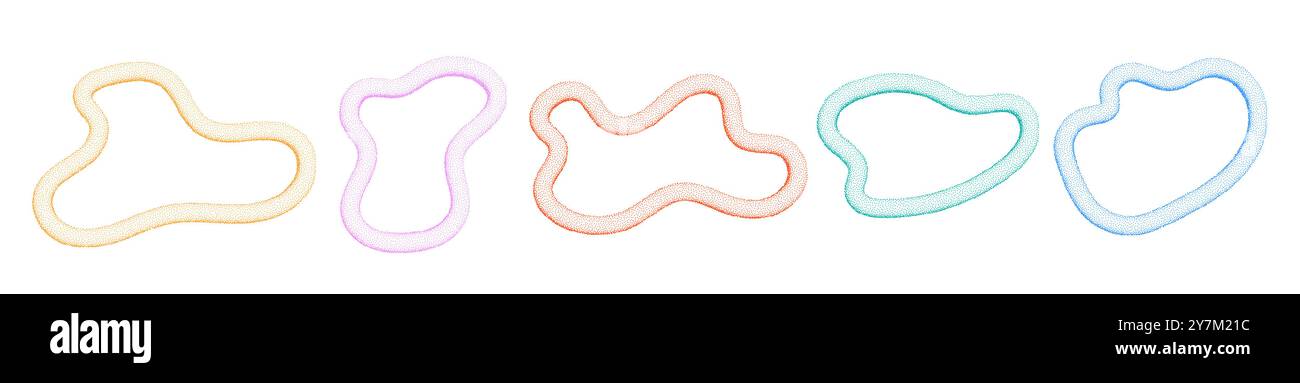 3d irregular shapes, colorful abstract fluid halftone elements, organic ...