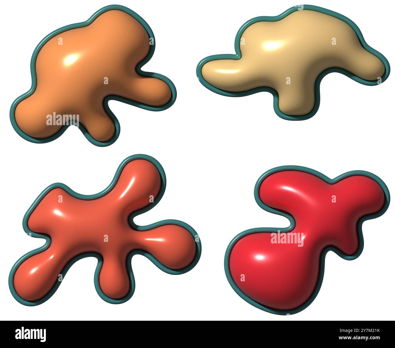 3d liquid green blobs set hi-res stock photography and images - Alamy