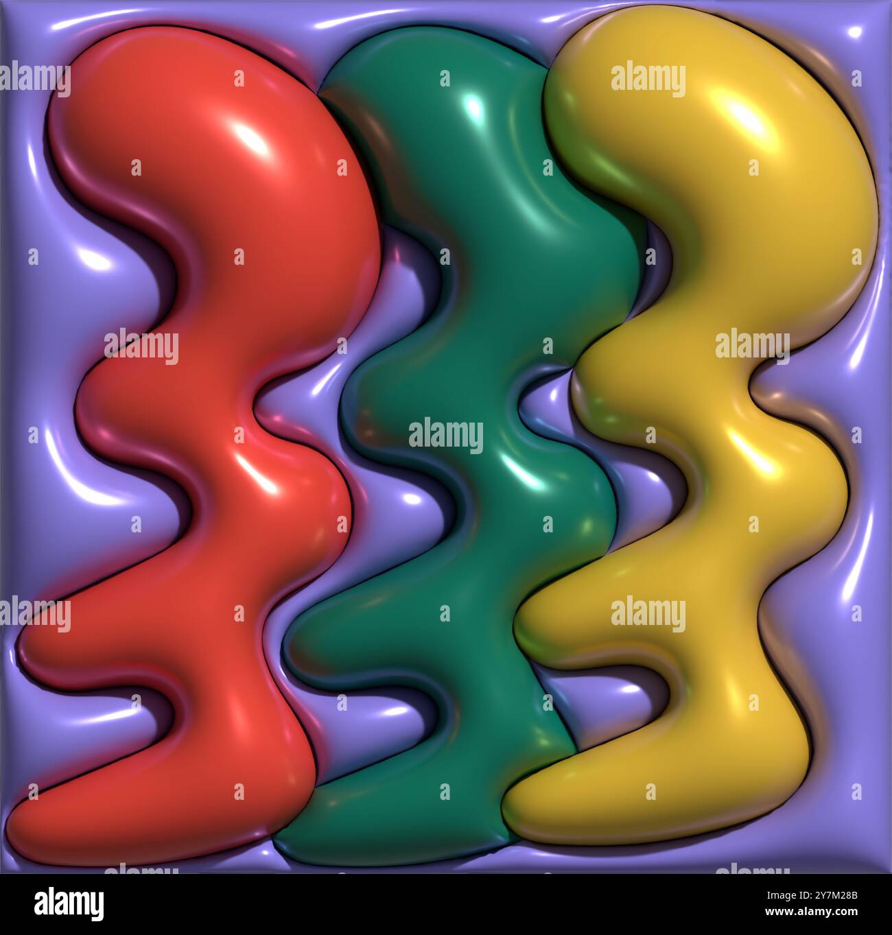 Multicolored inflated figures with shiny surface, 3D rendering illustration Stock Photo - Alamy
