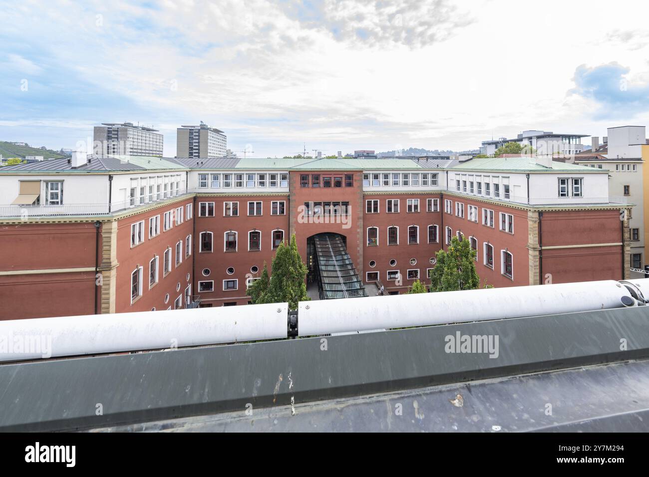 Historic building with red brick under a cloudy sky, University of ...