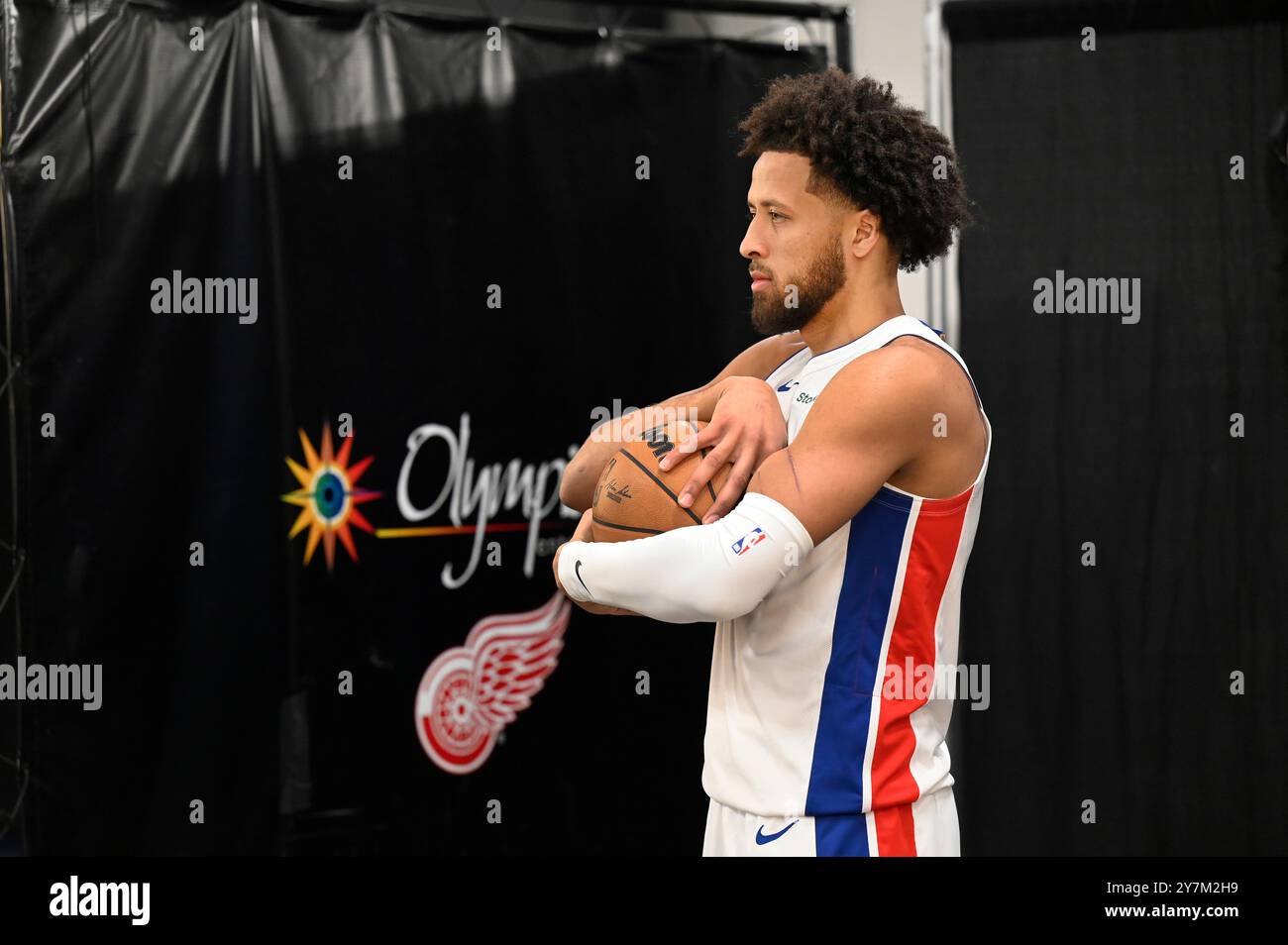 Detroit Pistons guard Cade Cunningham poses for photos during the NBA ...