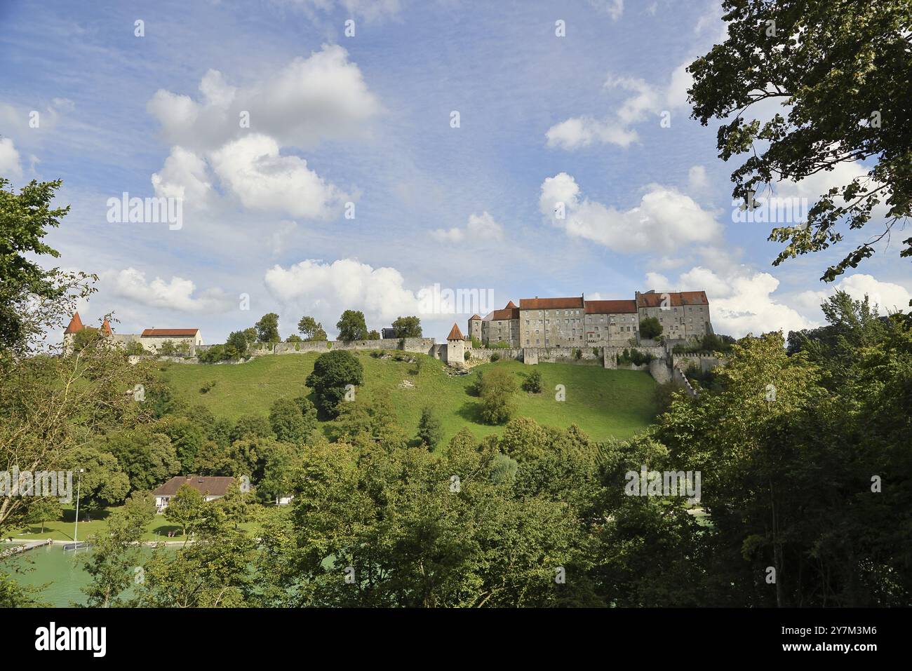 Burghausen, back view of the longest castle in Europe, district of ...