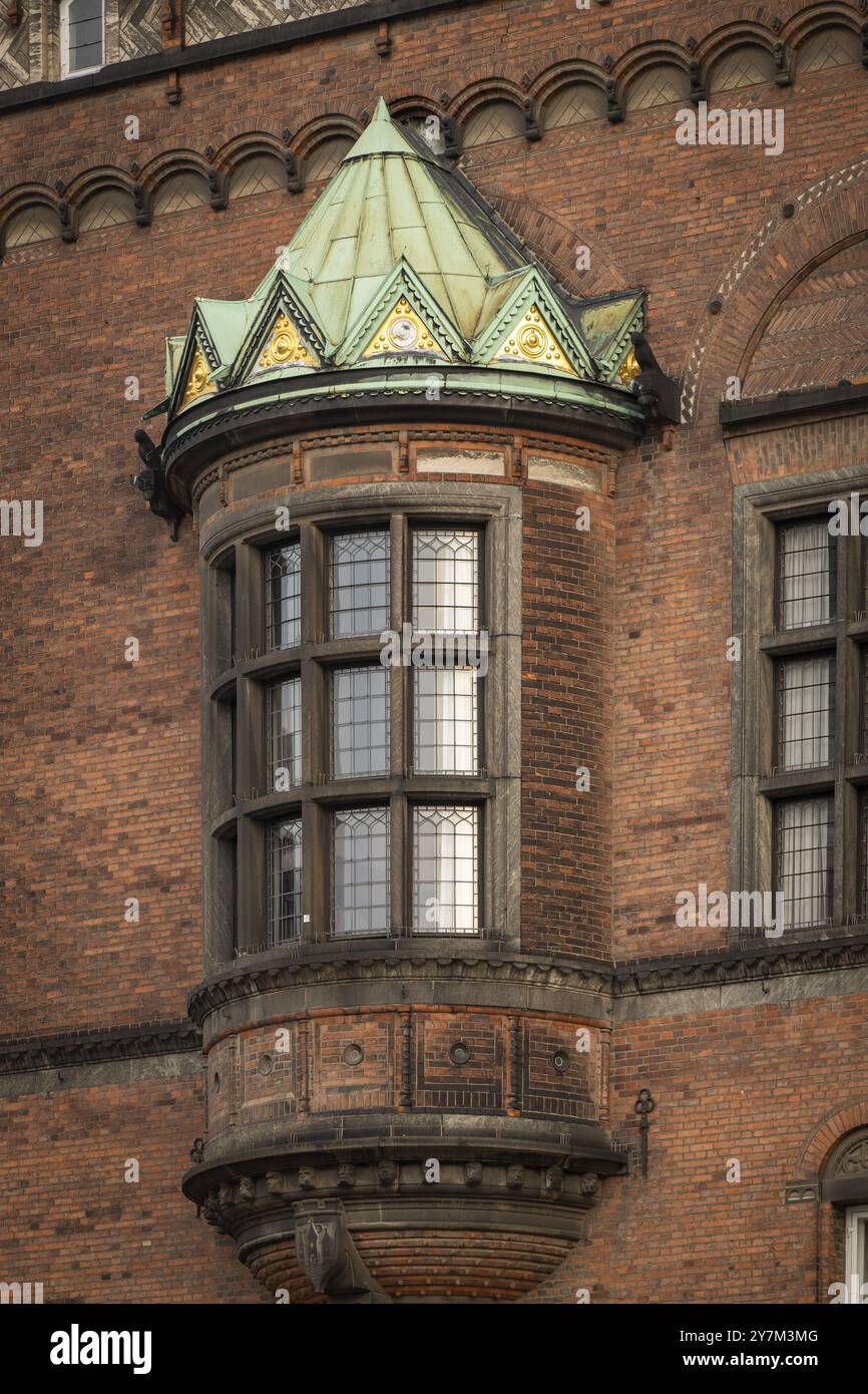 Brick facade, bay window, town hall in the National Romantic style by ...