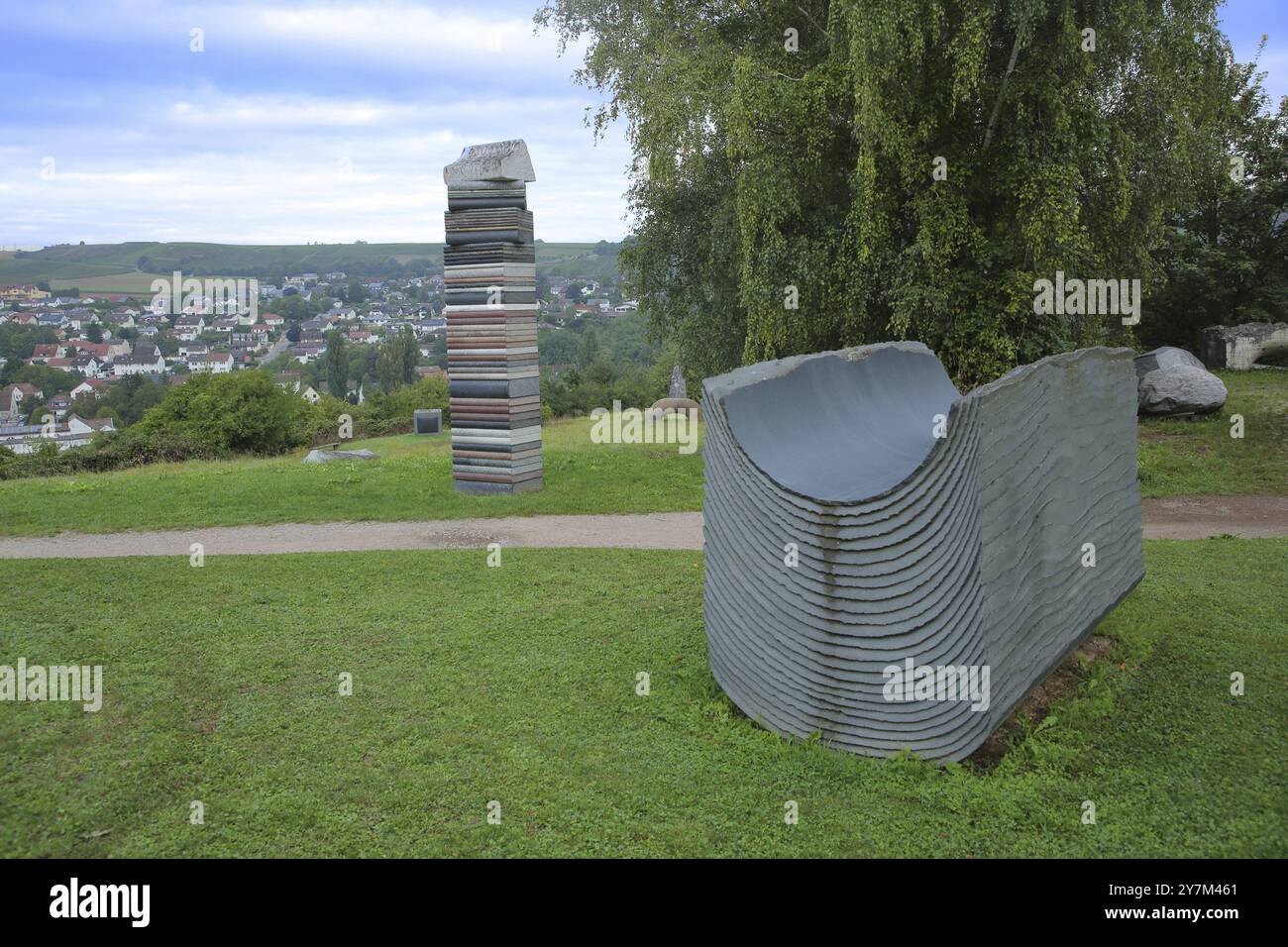 Sculpture Stack of books with landscape, books, book, stack, stacked ...