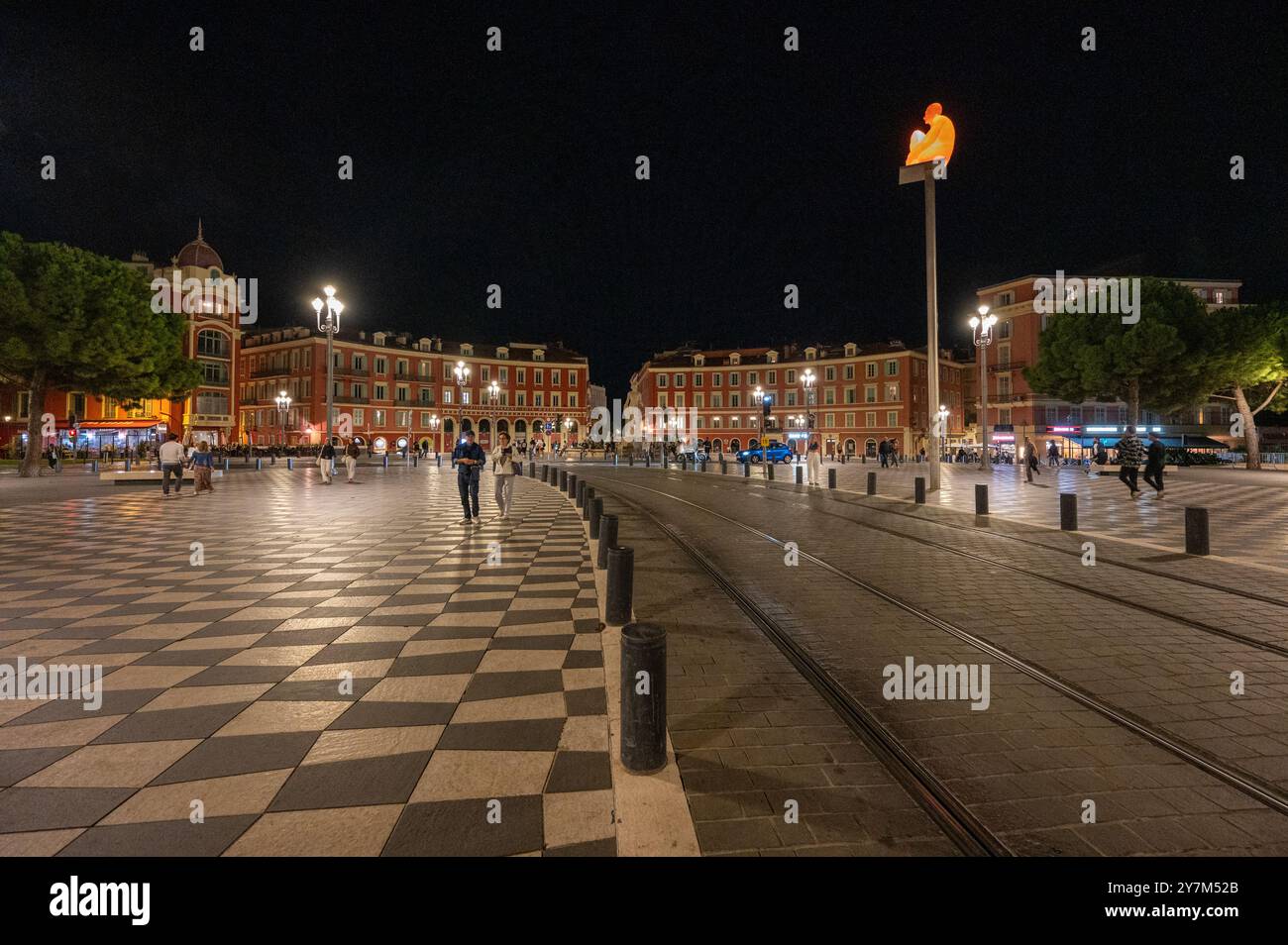 Nice, France - September 20, 2024: People enjoying Place Massena ...