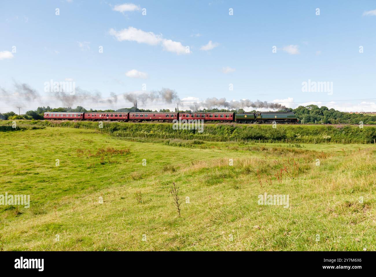 34092 Wells with a passenger train on the East Lancs Railway Stock ...