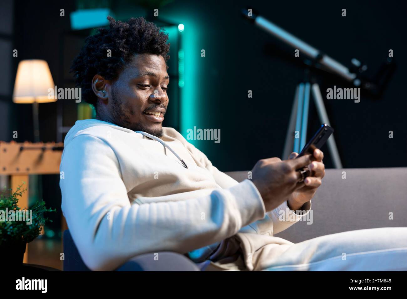 Man composing messages, typing on smartphone keyboard, chatting with ...