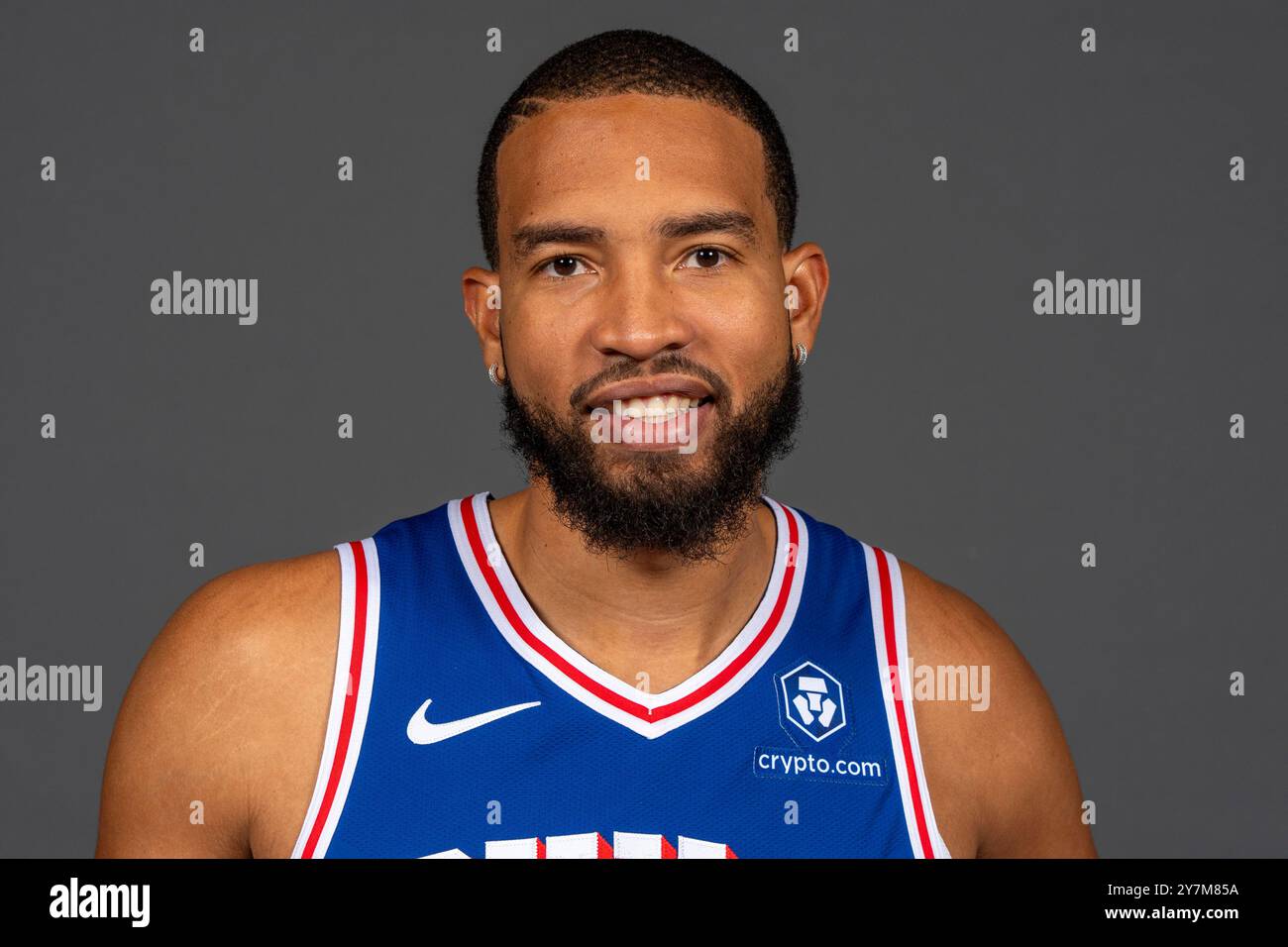 Philadelphia 76ers' Isaiah Mobley poses for photos during the NBA ...