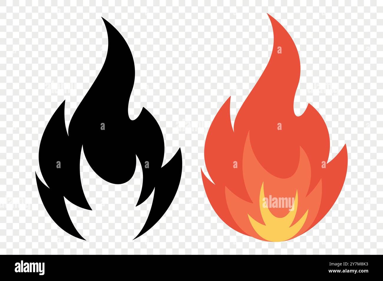 Vector Fire Flame Icon Set. Isolated Campfire, Bonfire, Flame Sign ...