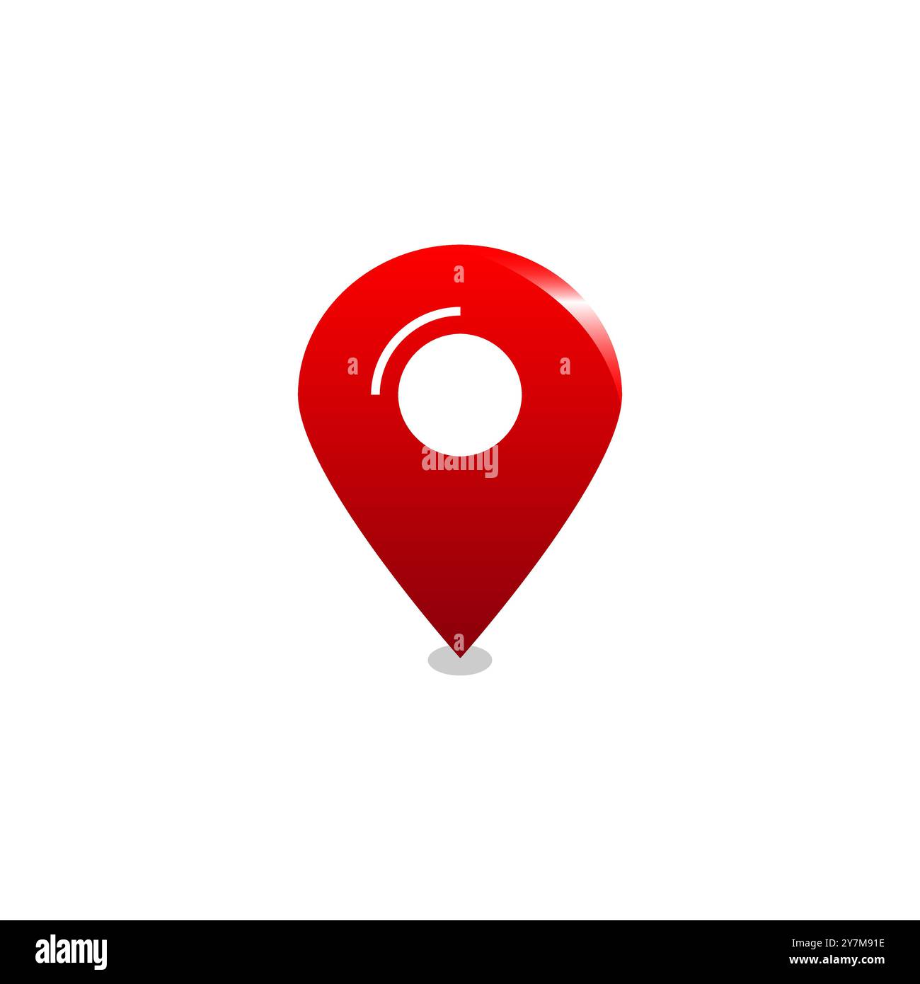 Map location pin mark icon vector illustration. 3D red color GPS navigation address sign symbol ...